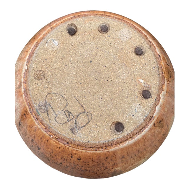 Vintage Studio Pottery Moon Pot | Chairish