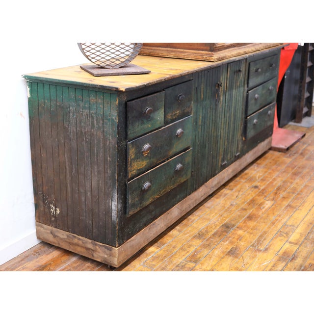 Late 19th Century Antique Pine General Store Counter and Cabinet | Chairish