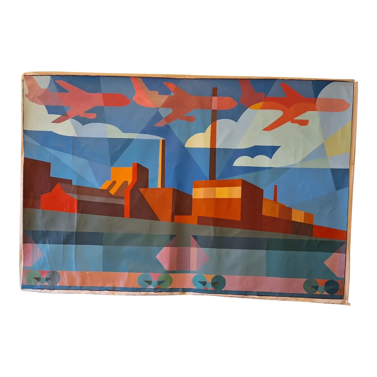 Cary Smith New York Artist Oil Painting Bond Investment Mural #1 1984 ...