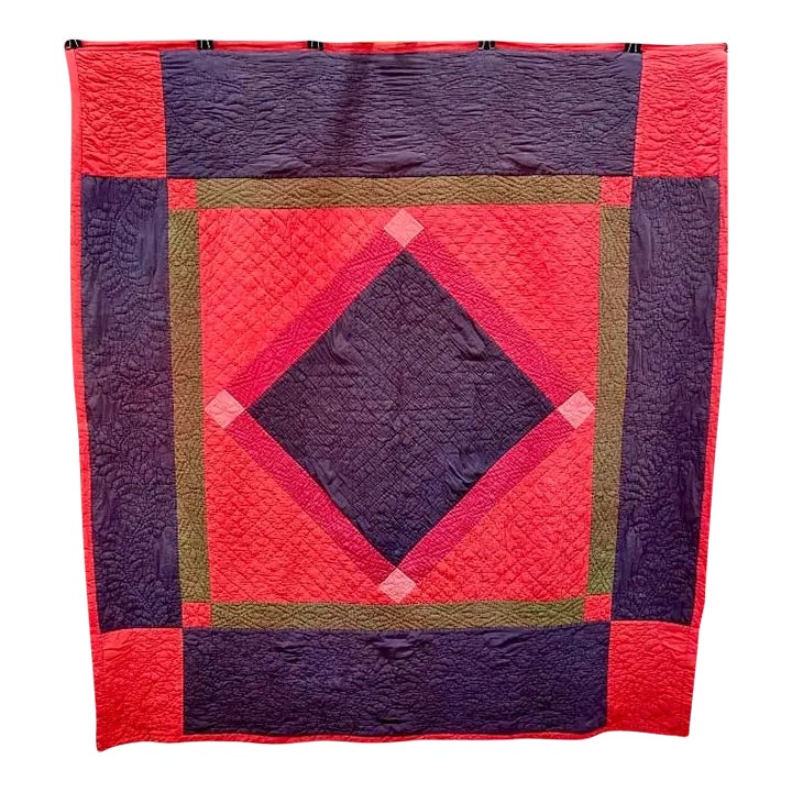 1930s Diamond in a Square Amish Quilt | Chairish