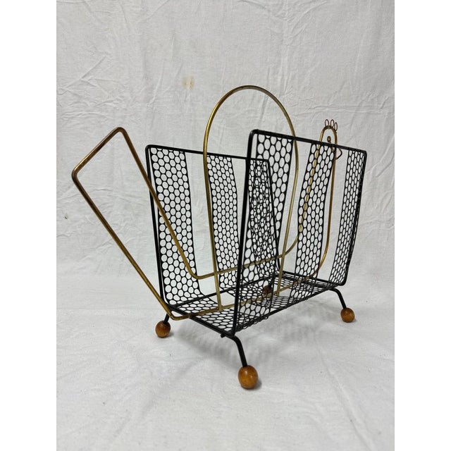 Rare Mid Century Frederick Weinberg Style Magazine Rack | Chairish