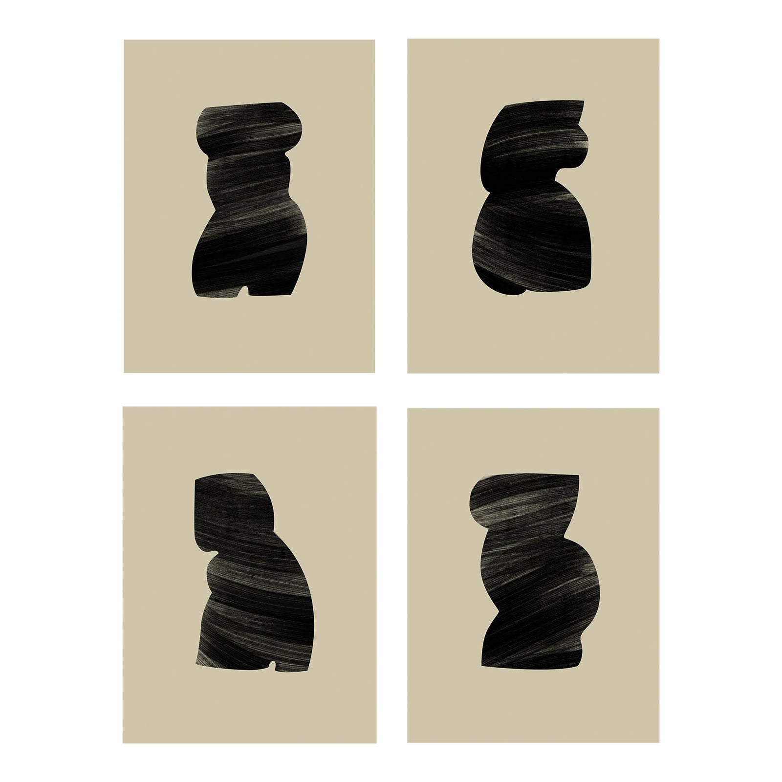 Abstract Figure Giclee Prints, Set of 4 | Chairish