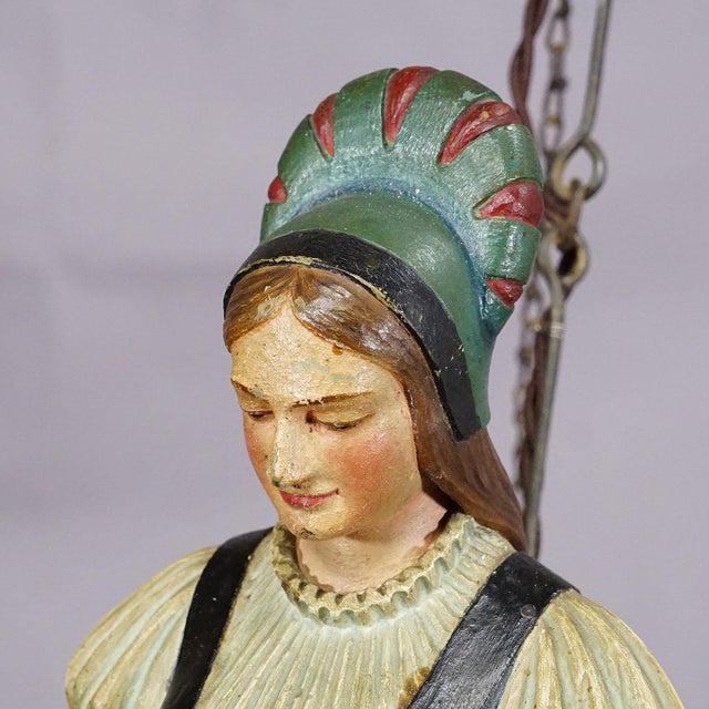 Wooden Carved Lusterweibchen of a Medieval Noble Lady Ca. 1910 | Chairish