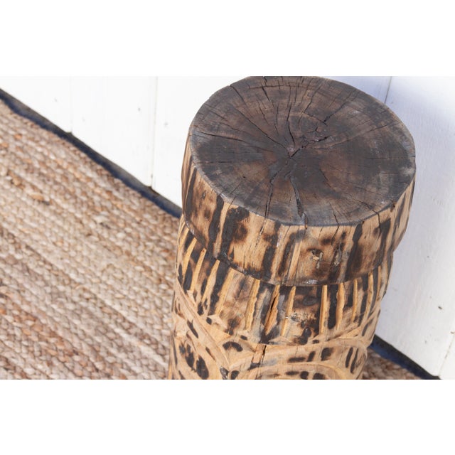 Naga Carved Tribal End Table | Chairish