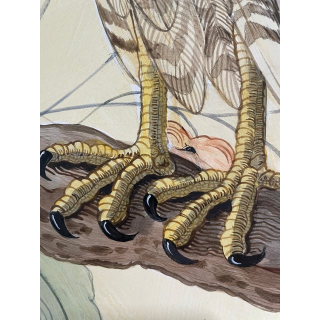 "Grandmillennial Falcon" Falcon Bird of Prey Chinoiserie Painting by ...