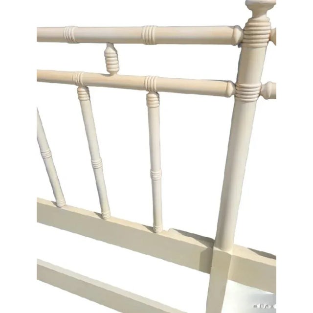 Vintage Drexel Off White Faux Bamboo Palm Beach Regency King Size Tall ...