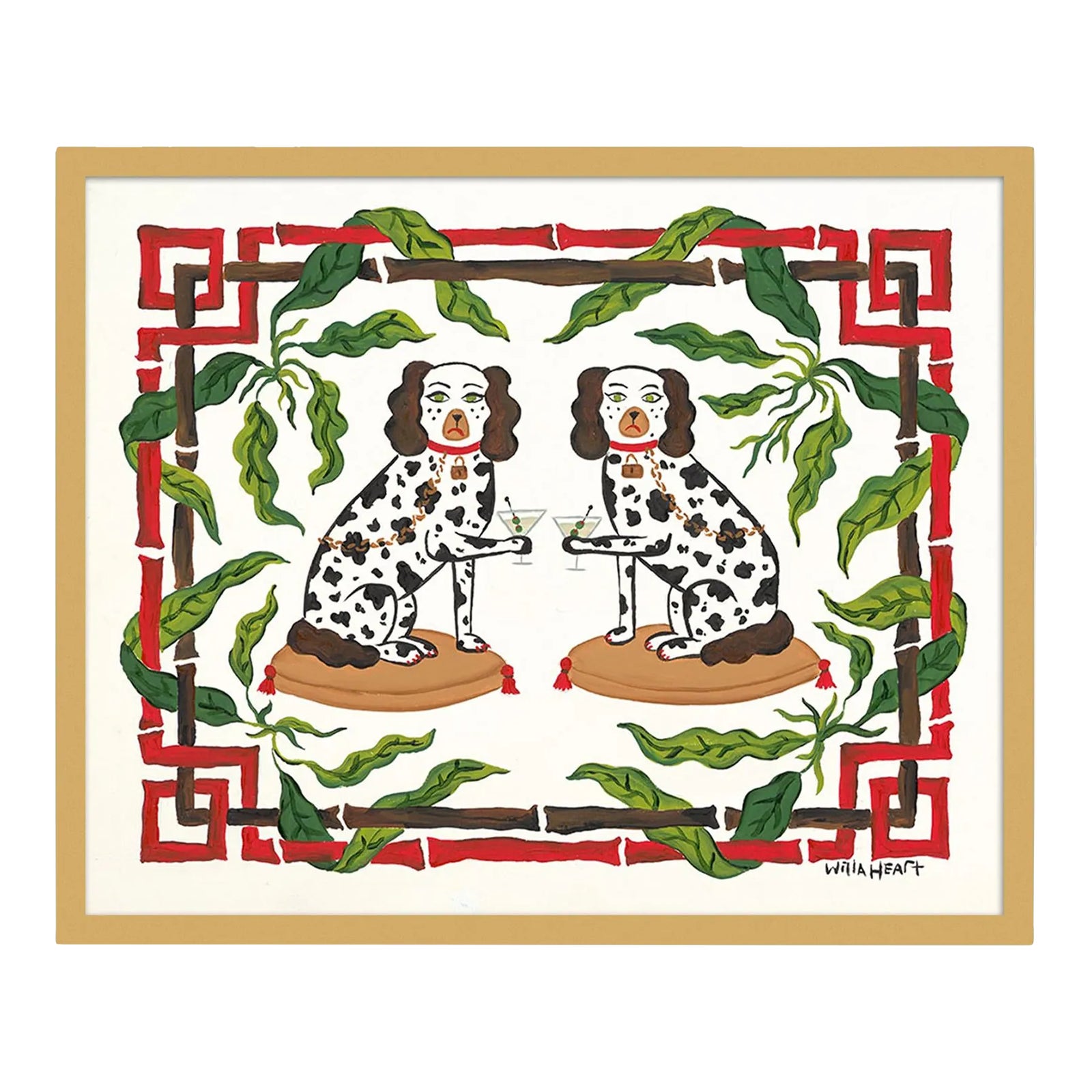 Olive & Fern by Willa Heart in Gold Frame, Small Art Print | Chairish