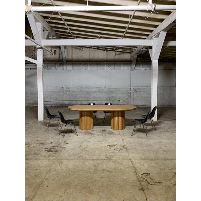 Double Reeded Pedestal Dining Table by Vintage on Point | Chairish