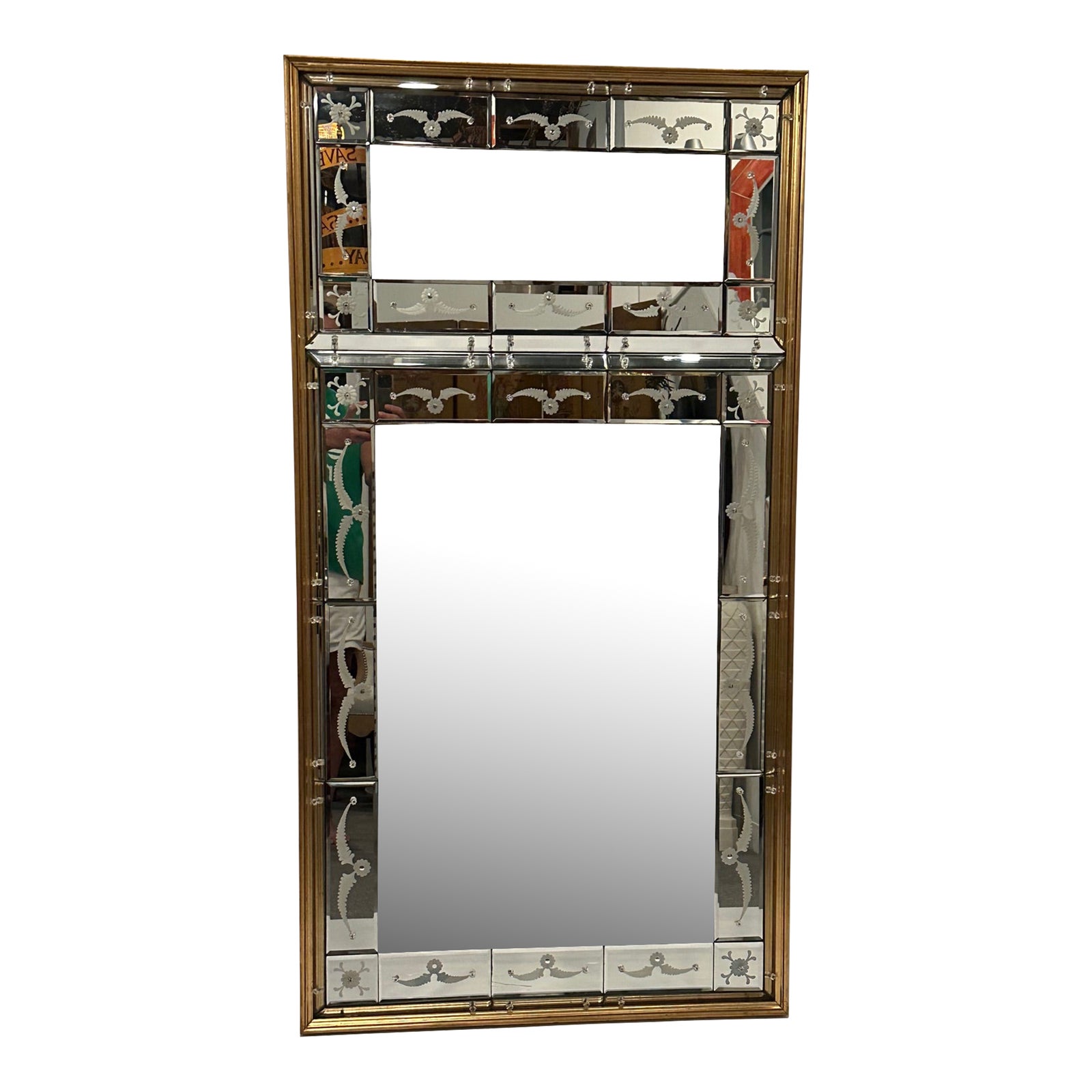 Rectangular Italian Venetian Mirror | Chairish