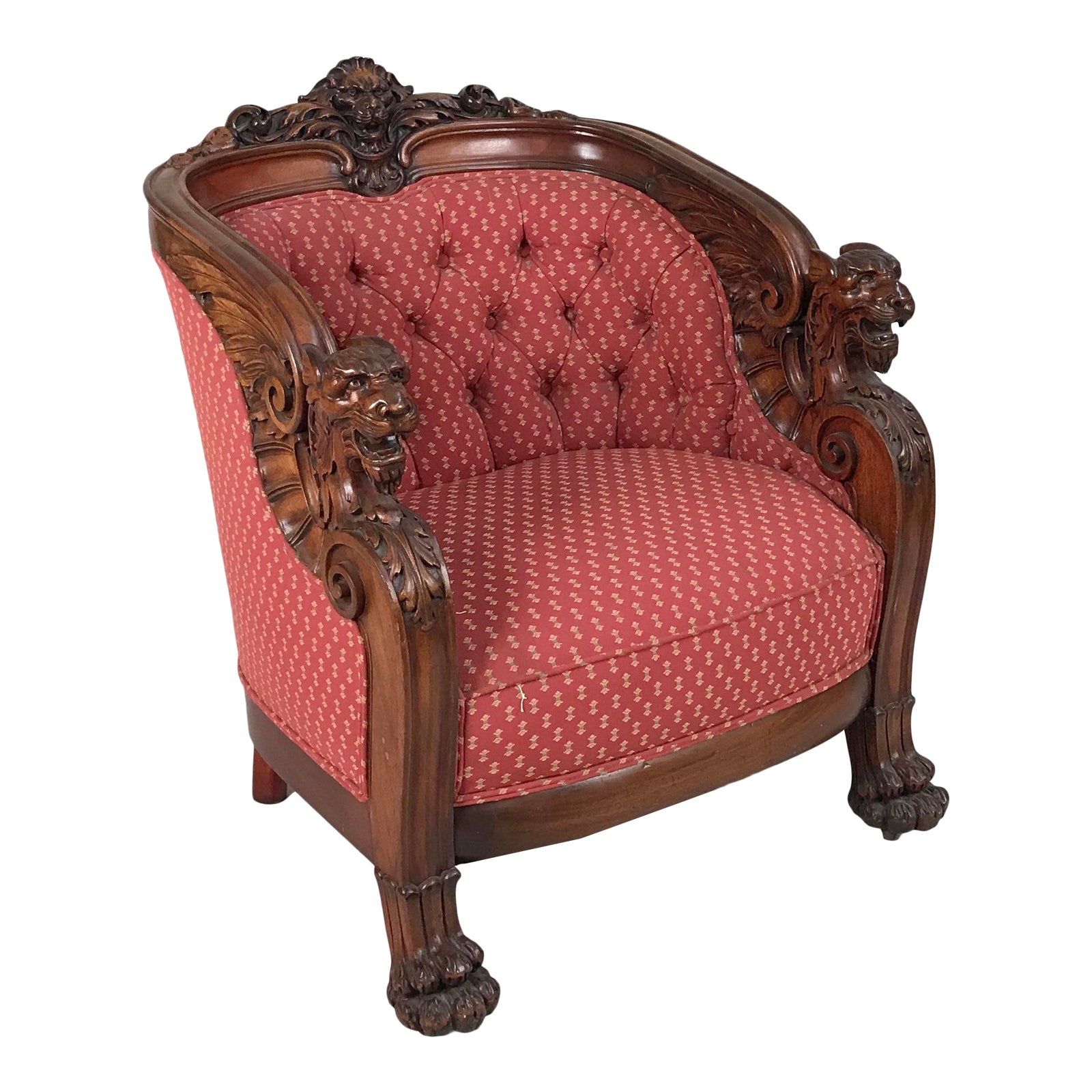 Early 19th Century English Regency Mahogany Tub Chair Armchair | Chairish