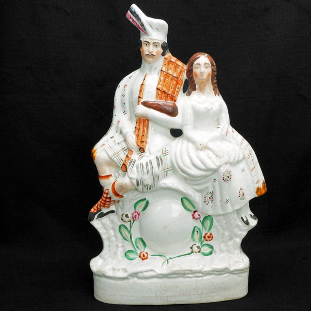 19th Century Staffordshire Scottish Lord and Lady Flatback Mantle ...