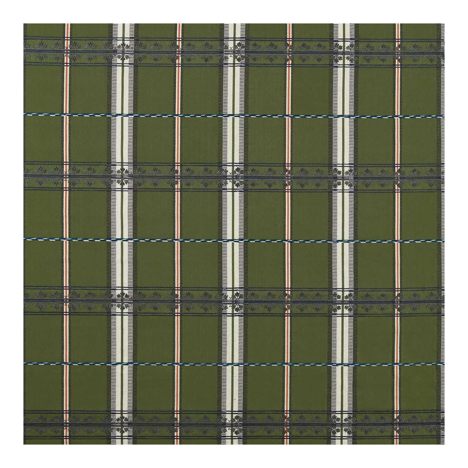 Morris & Co. Hanover Check Fabric in Forest - a sample | Chairish