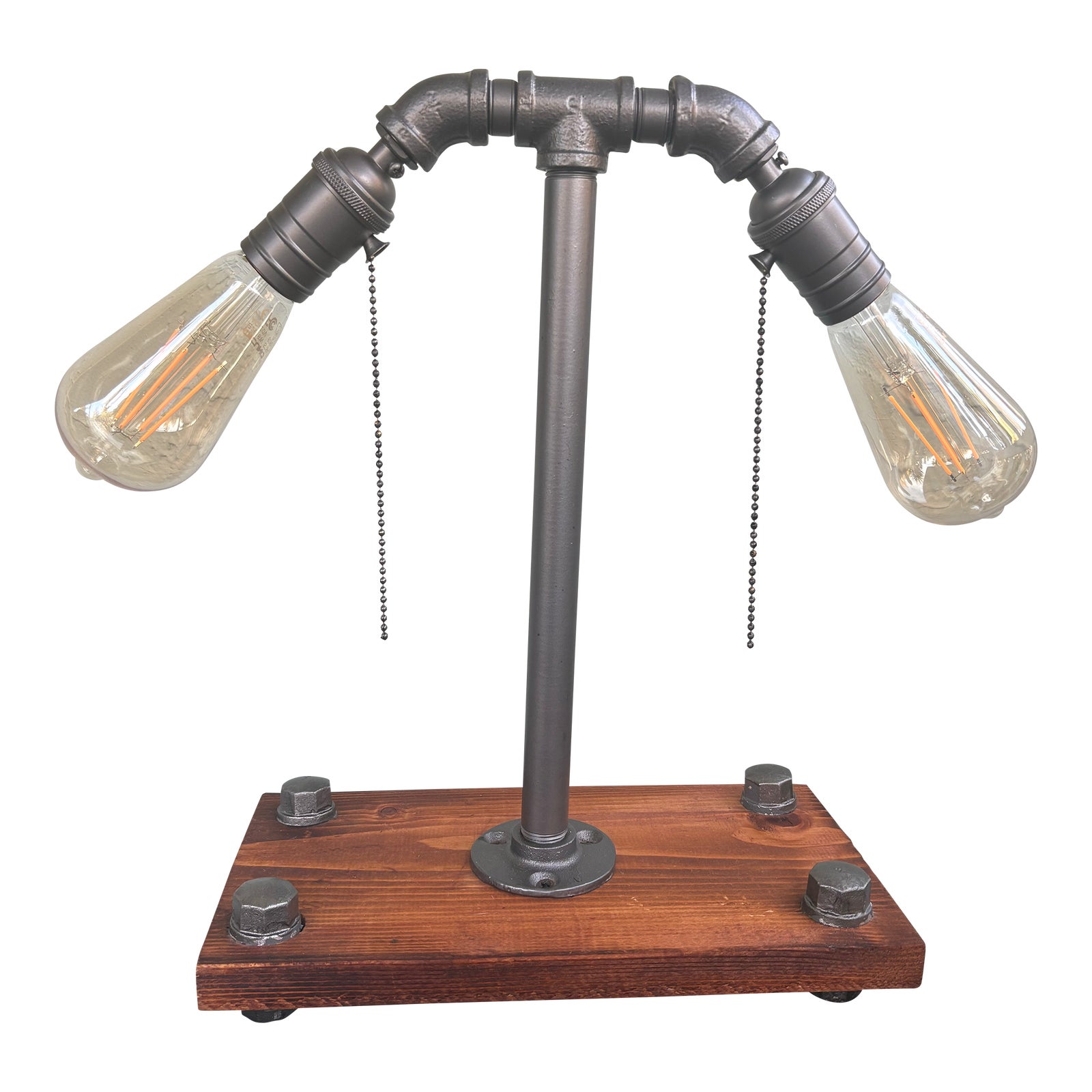 Mercantile Design Industrial Pipe Table Lamp With Dual Edison Sockets ...