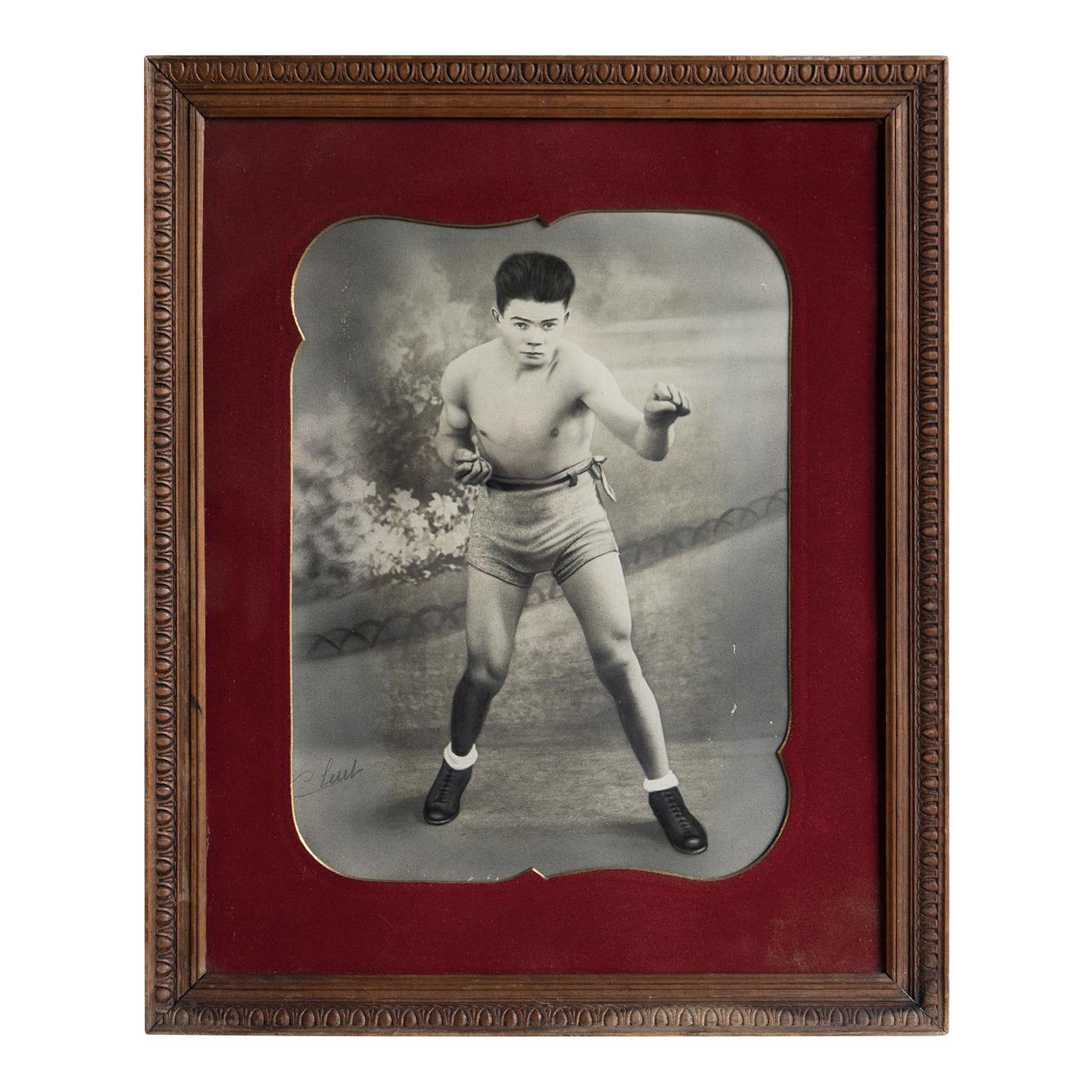 Antique French Photographic Portrait of a Boxer, Boxing Photograph ...
