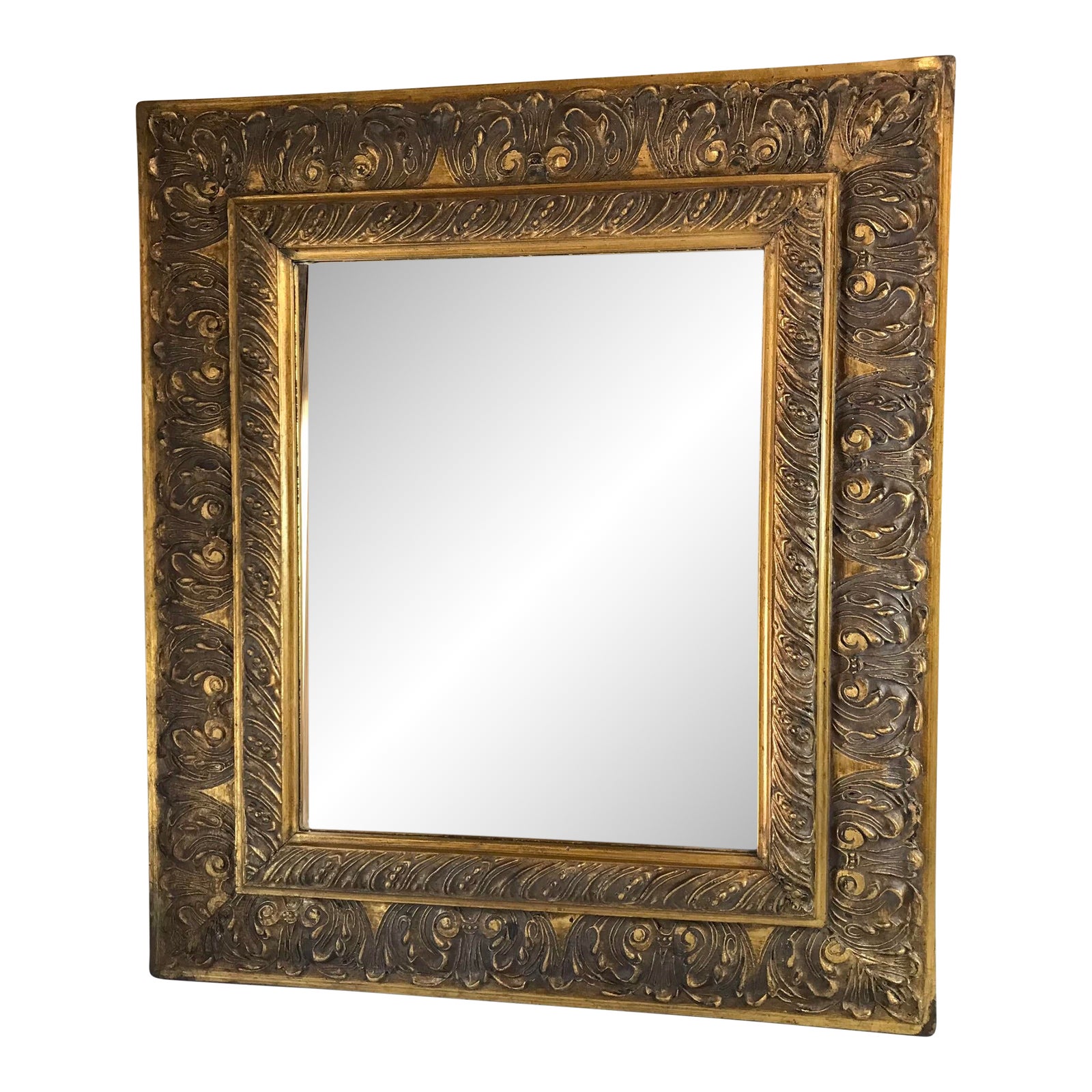 Vintage Gold Gesso Framed Mirror | Chairish