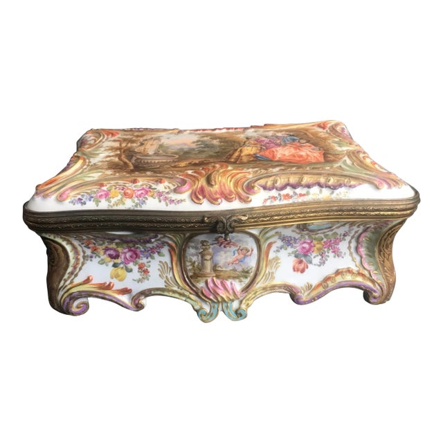 Antique Porcelain Jewelry Box Casket, Edmé Samson. France, Circa 1860 ...