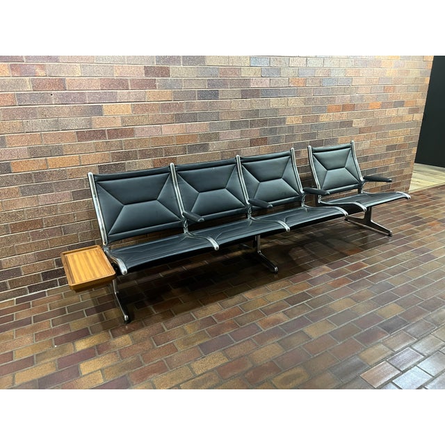 Tandem Airport Seating for Four by Charles & Ray Eames With Black ...
