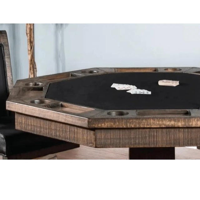 Round Dining Table Convertible Poker Game Table | Chairish