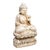 Carved and Patinated White Marble Chinese Buddha Sitting on a Lotus ...