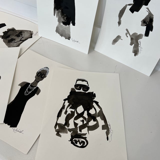 Ink Wash Shade Series Figurative Original Painting by Jo Baskerville ...