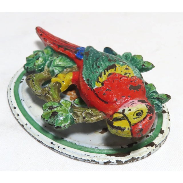 Vintage 1930s Macaw Parrot Cast Iron Door Knocker | Chairish