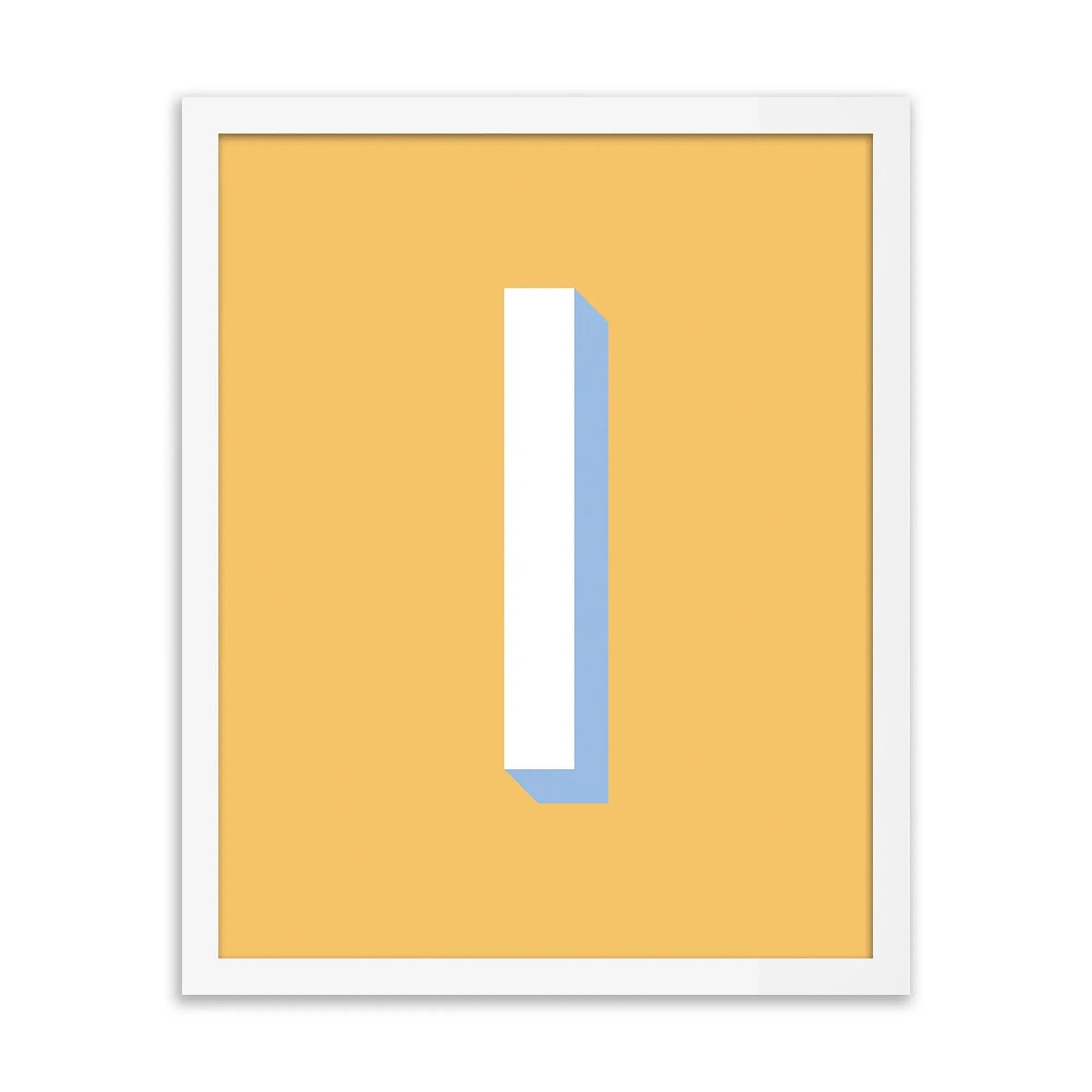 Alphabet Series in Yellow, Letter I by Pencil & Paper in White Frame ...