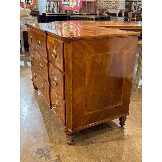 19th Century Northern Italian Parquetry Inlaid Walnut Commode | Chairish
