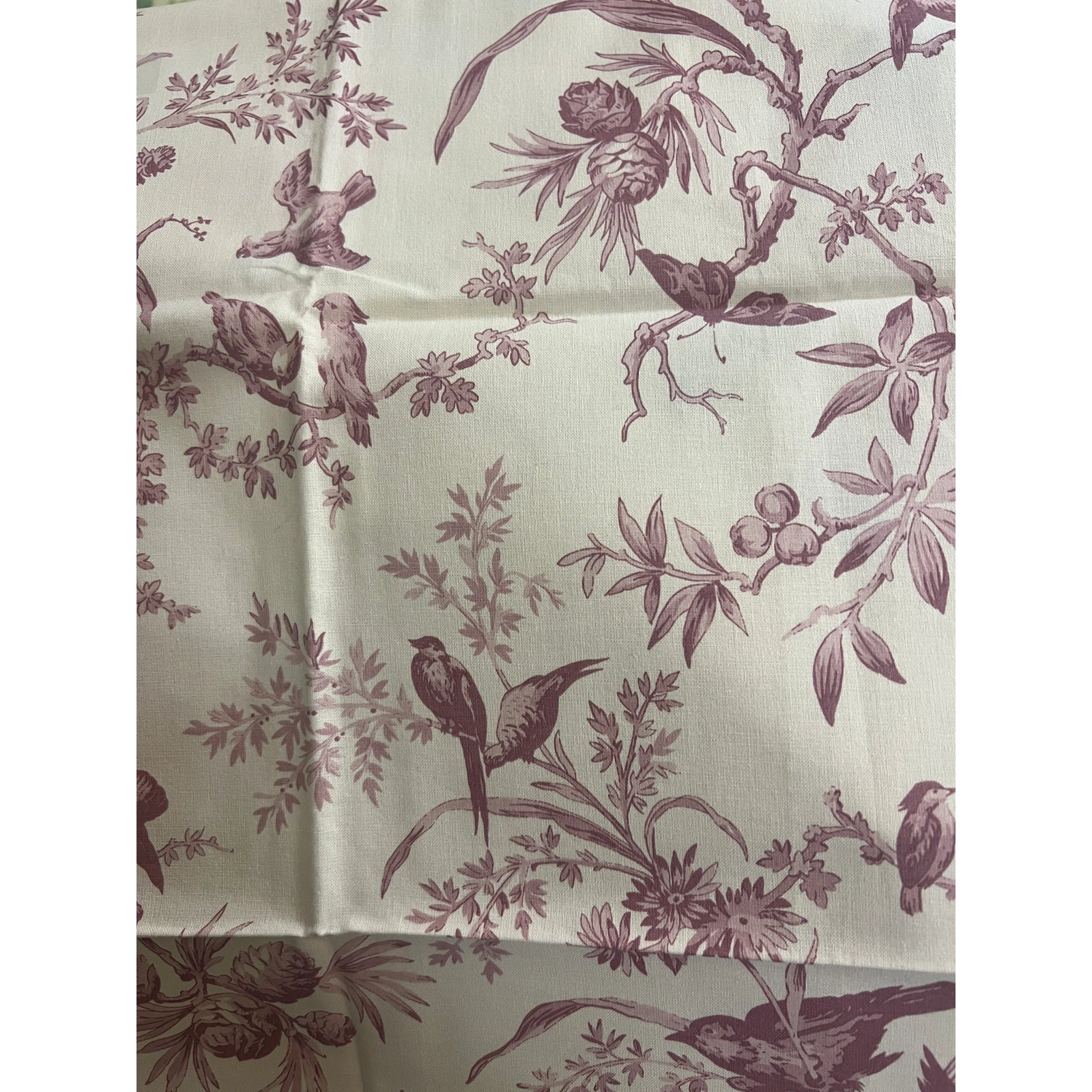 Brunschwig & Fils Lavender Toile Print Fabric | Chairish