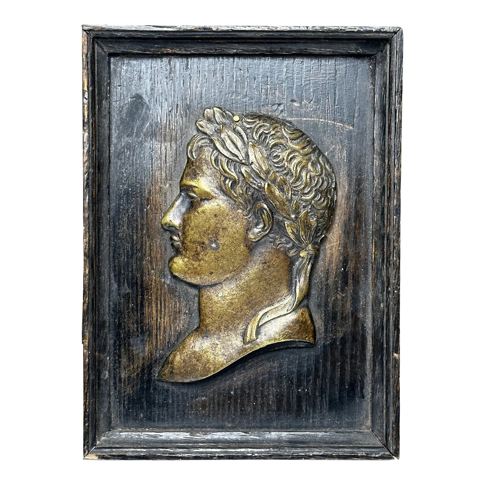 French 19th Century Napoleon Wearing Laurel Wreath Crown Wall Sculpture ...