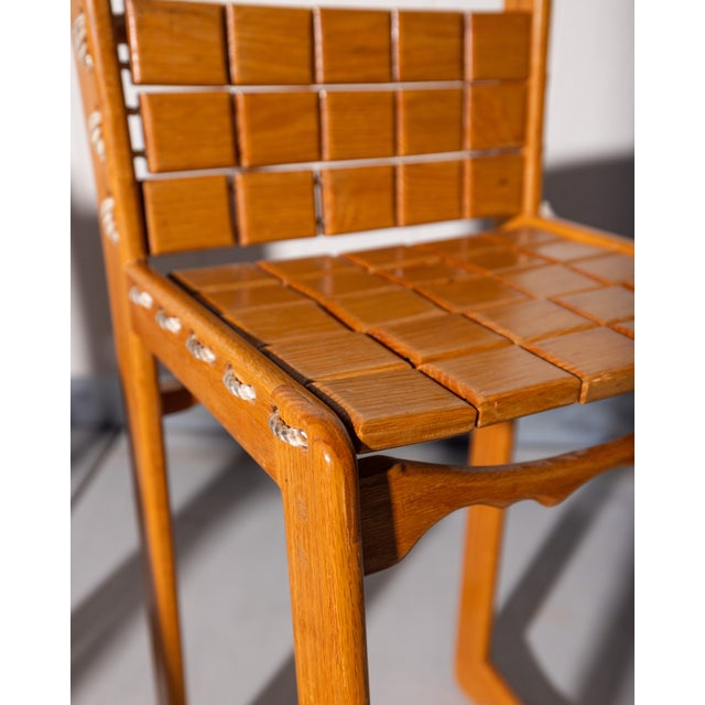 Vintage Studio Handcrafted Oak Counter Stools by John M. Toy - Set of 3 ...