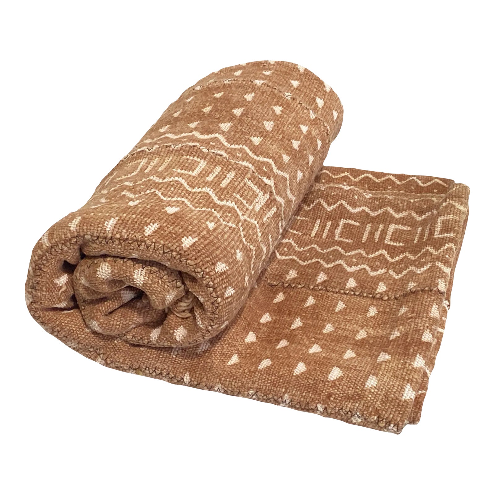 African Brown Bogolan Textile Mud Cloth 57" H | Chairish