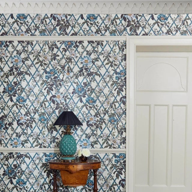 House of Hackney Bryher Rose Wallpaper - Lapis Blue, Sample | Chairish