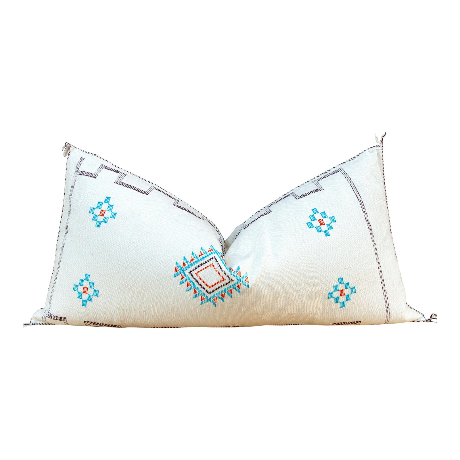 Maria Long Lumbar Moroccan Silk Rug Pillow | Chairish