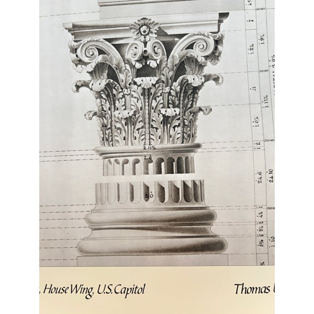 Vintage 80s Column Us Capitol Architectural Rendering Poster by ...