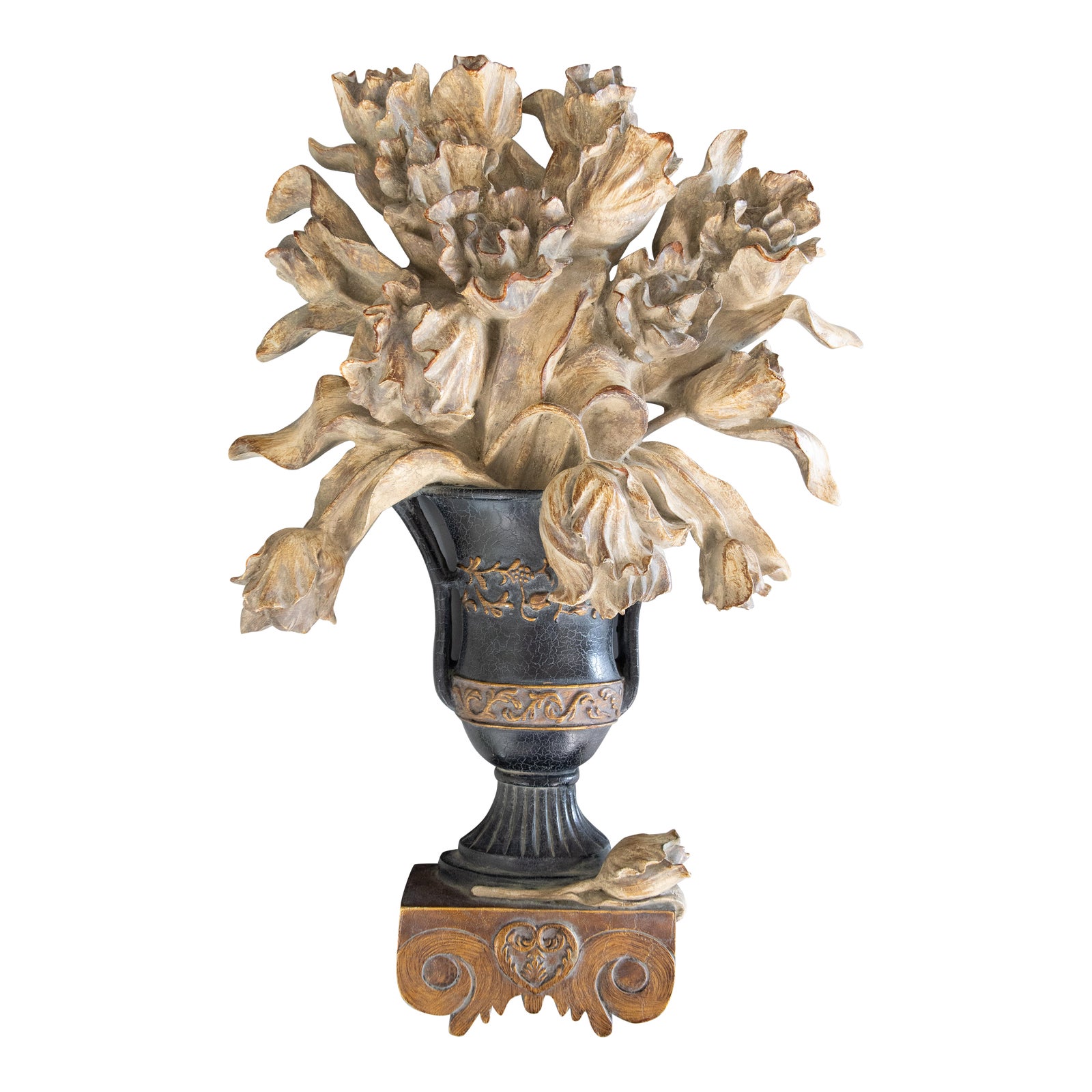 Vintage Italian Floral Urn Wall Swag Hanging | Chairish