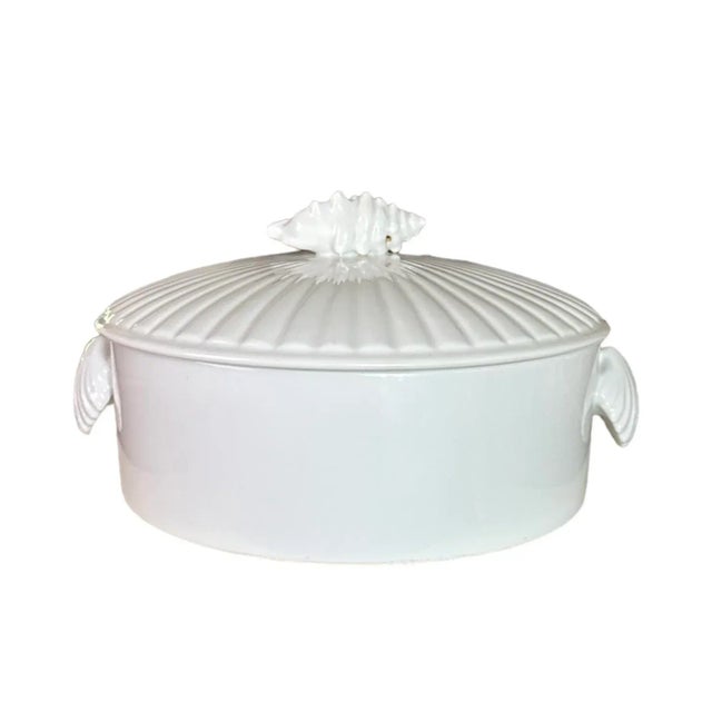 Vintage White Porcelain Conch & Clam Shell / Clamshell Nautical ...