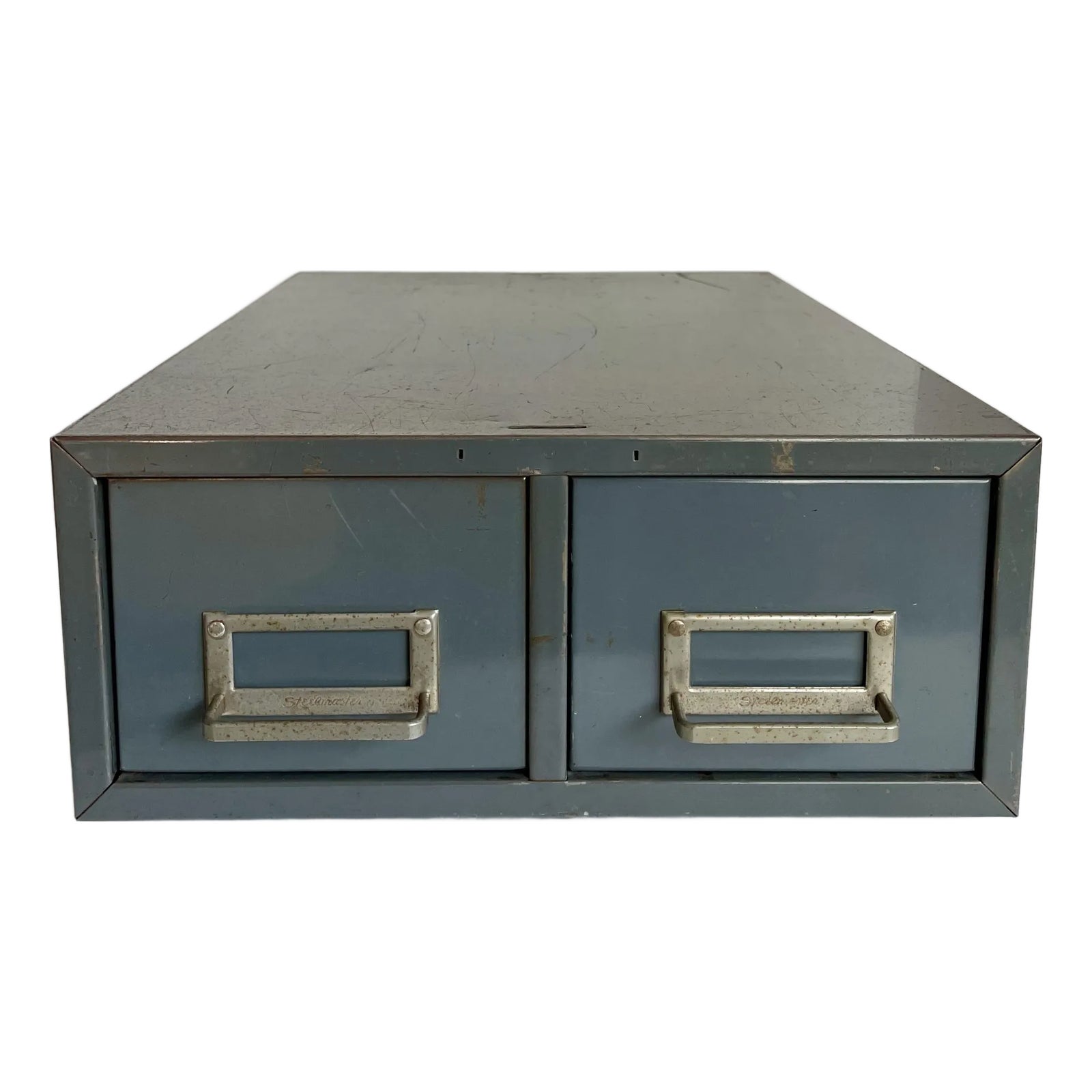 1950's Steelmaster Two-Drawer Gray Metal Card Catalog | Chairish