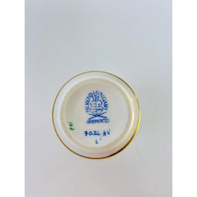 Vintage Herend Apponyi Green Mini Bud Vase | Chairish