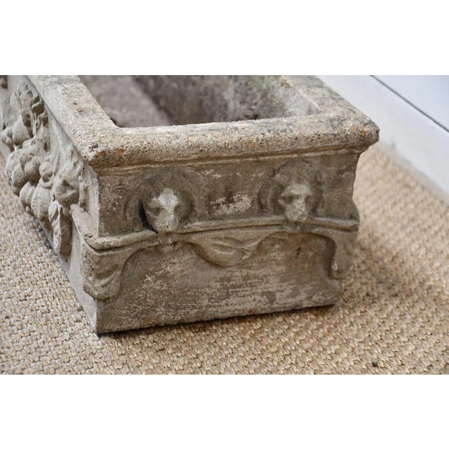A Pair of English Concrete Rectangular Planters | Chairish