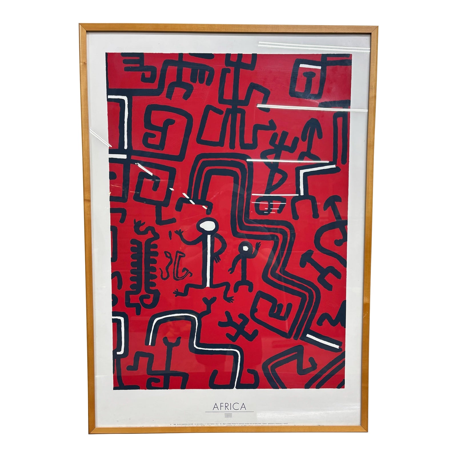 Vintage 1988 Keith Haring “Africa” 40 Inch Poster South Africa ...