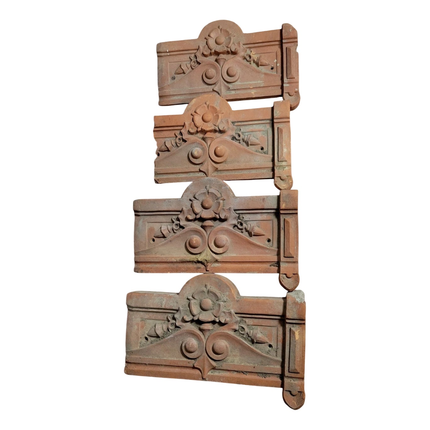 Art Nouveau River Tiles, 1940s, Set of 4 | Chairish