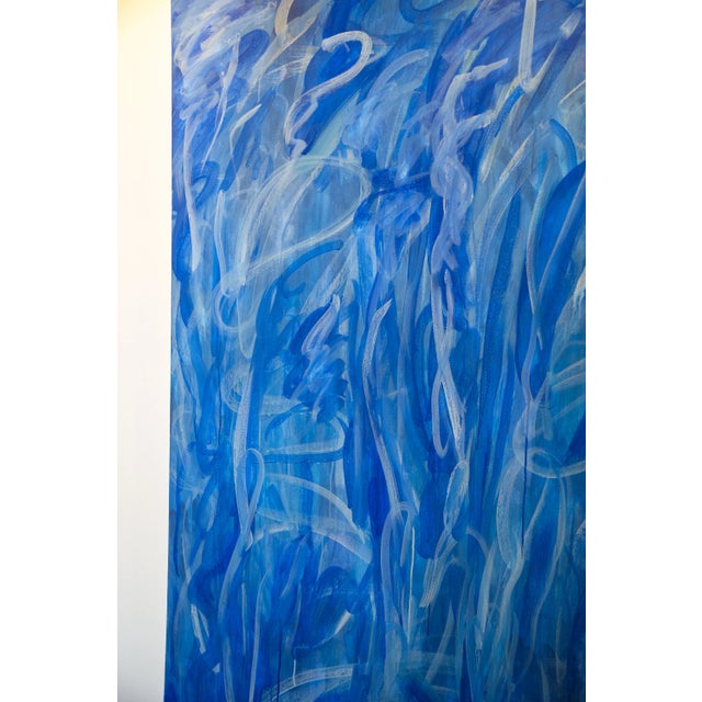 "Indigo Mood" Large Abstract Blue Painting | Chairish