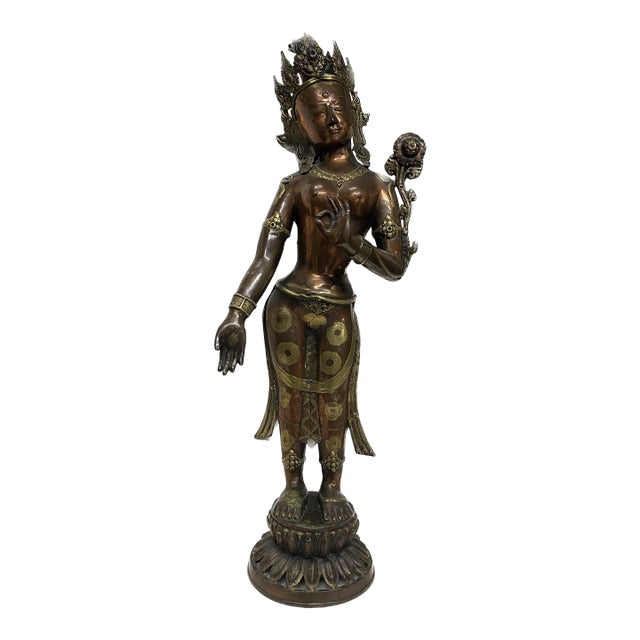 Circa 1900 Buddhist Goddess of Wisdom Sculpture | Chairish