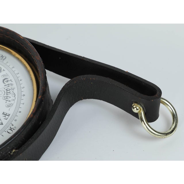 German Brass Barometer With Readings in English Wrapped in Leather ...