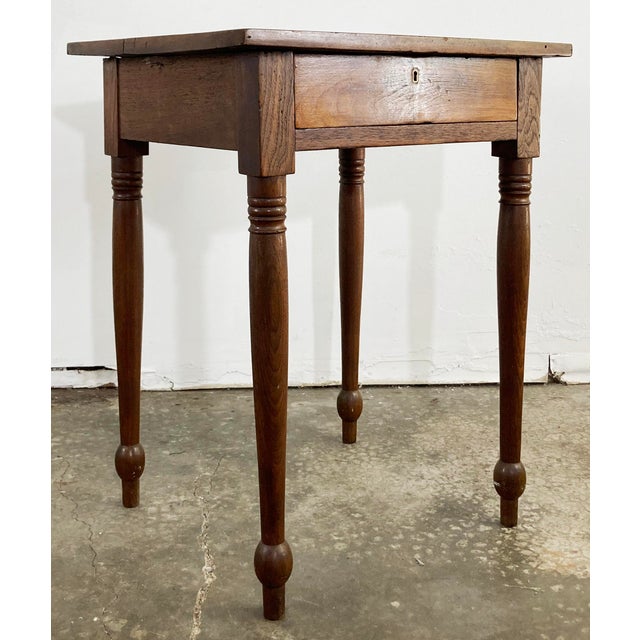 Antique Wood Single Drawer Side Table | Chairish