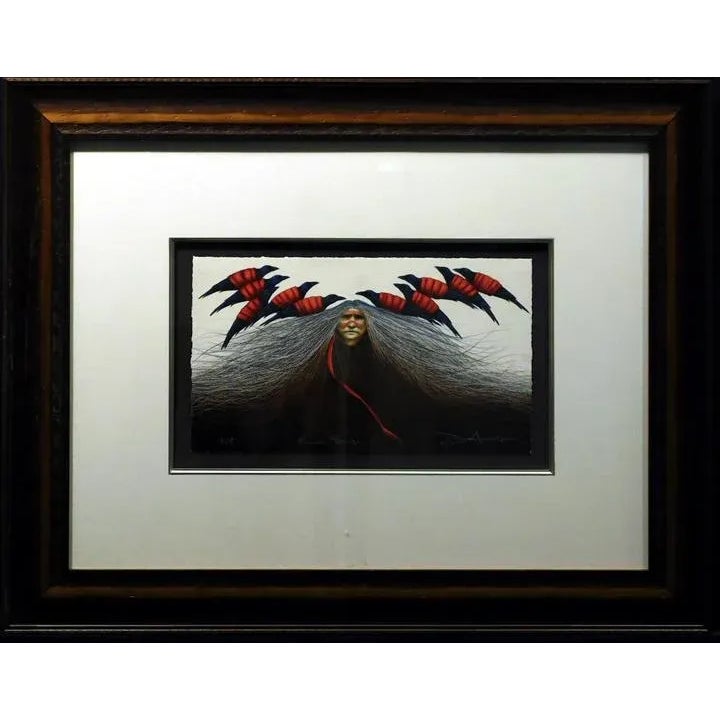 1990s "Raven Songs" Hand Colored Hand Signed Lithograph by Frank Howell ...