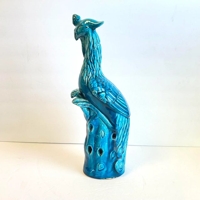 Chinese Phoenix Statue Turquoise Glaze Bird Vintage | Chairish