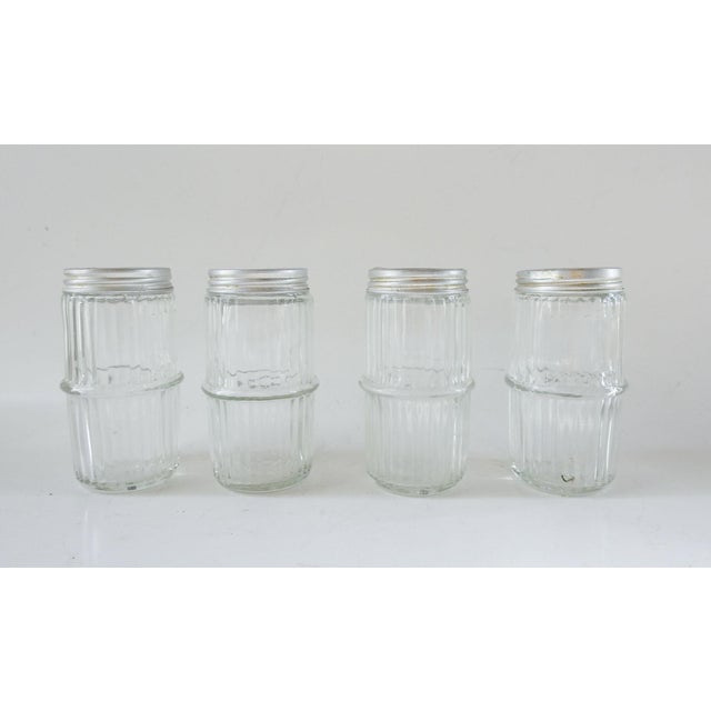 Vintage Hoosier Ribbed Glass Jars - Set of 4 | Chairish