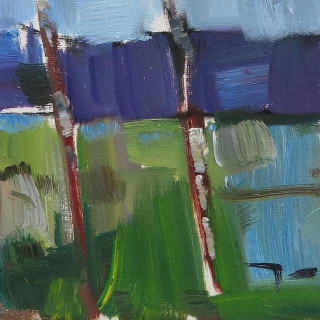 "Two Palm Trees" Contemporary Expressionist Style Landscape Oil ...