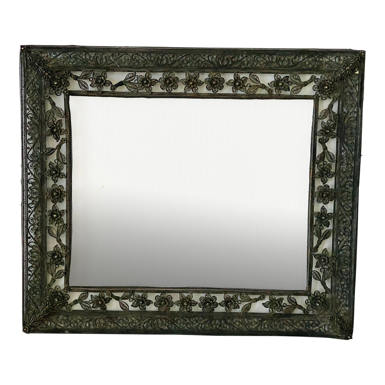 Antique Silver Filigree Frame | Chairish